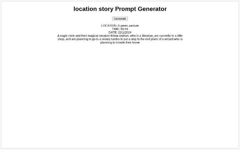location story Prompt Generator
