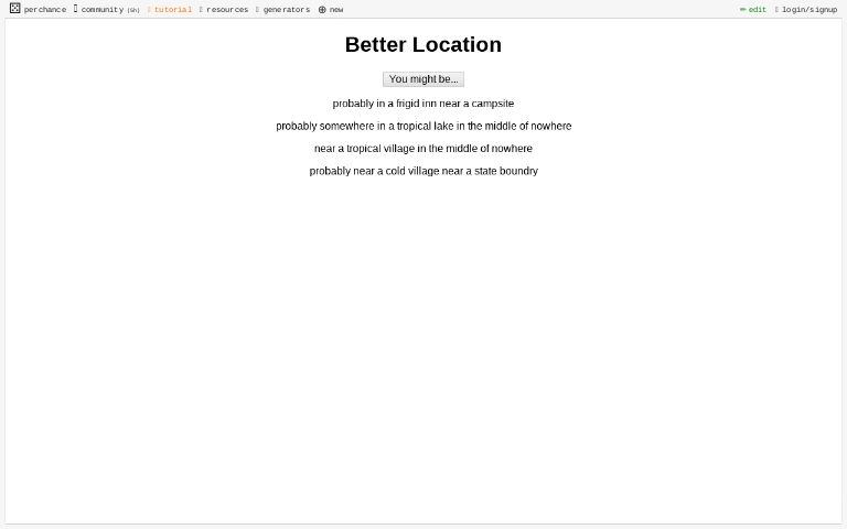 Better Location ― Perchance Generator