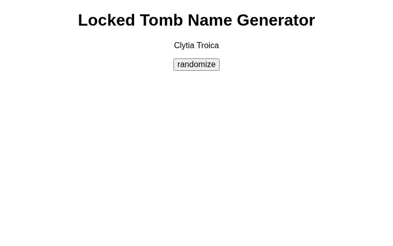 Locked Tomb Name Generator