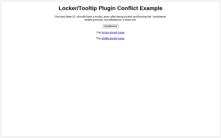 Locker/Tooltip Plugin Conflict Example