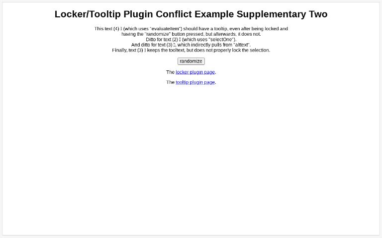Locker/Tooltip Plugin Conflict Example Supplementary Two