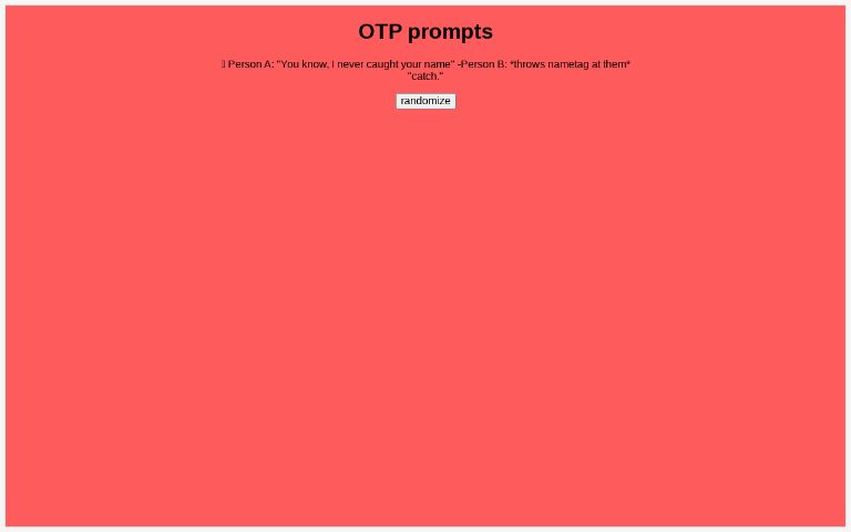 OTP prompts ― Perchance Generator