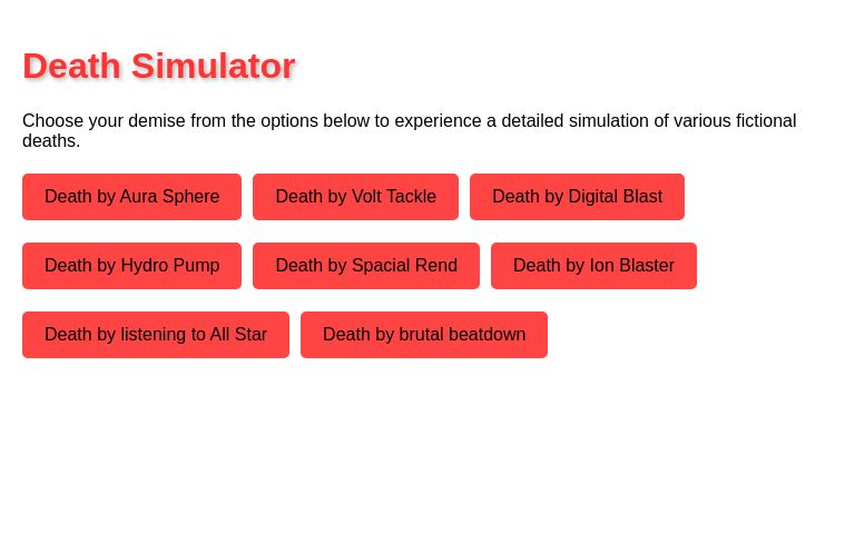 Death Simulator ― Perchance Generator