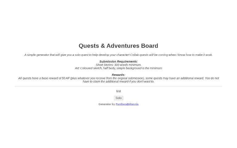 Quests & Adventures Board ― Perchance Generator