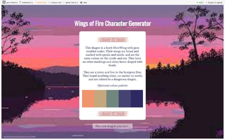 Wings of Fire Character Generator