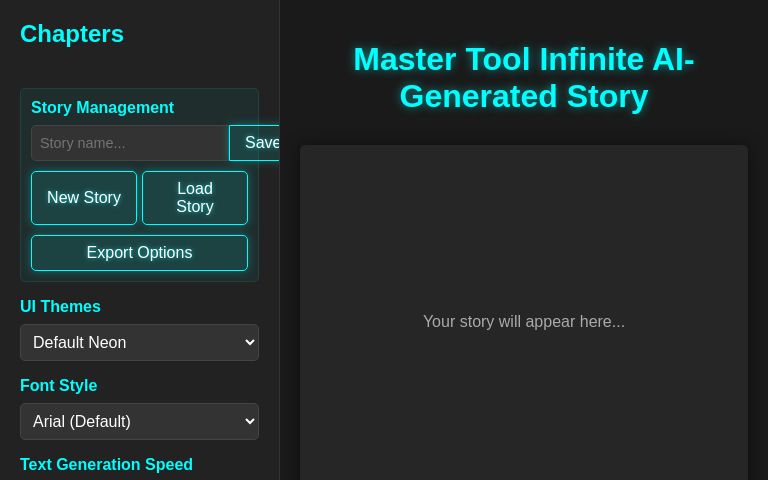 Master Tool Infinite AI-Generated Story