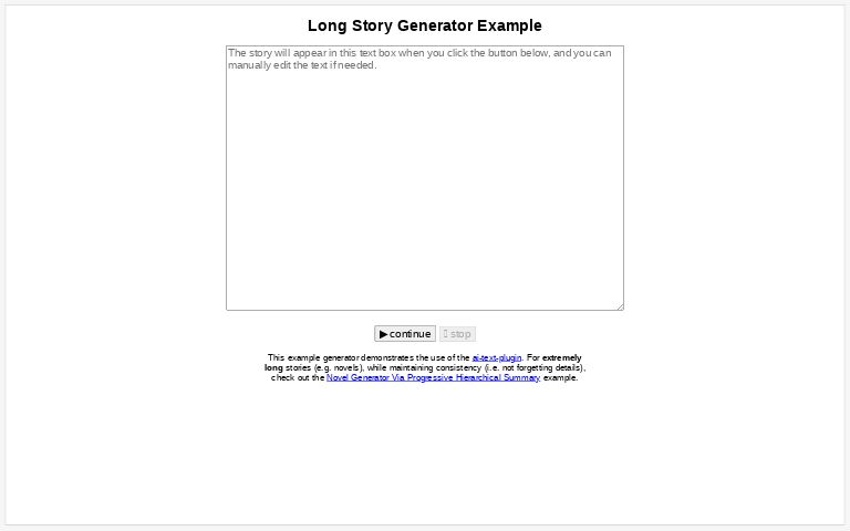 Long Story Generator Example