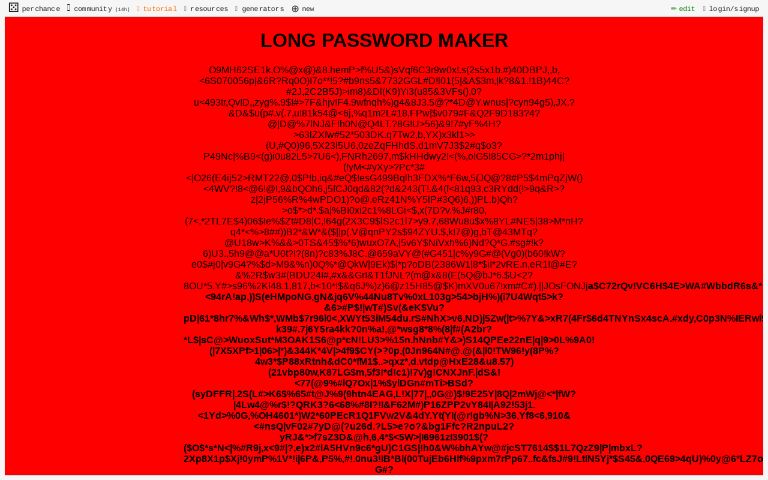 LONG PASSWORD MAKER ― Perchance Generator