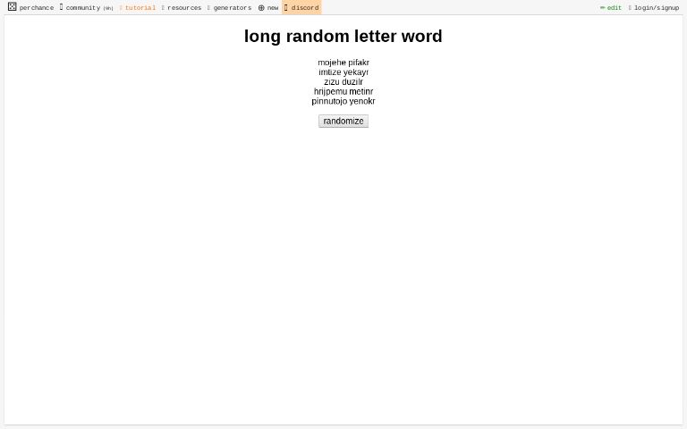 long random letter word ― Perchance Generator