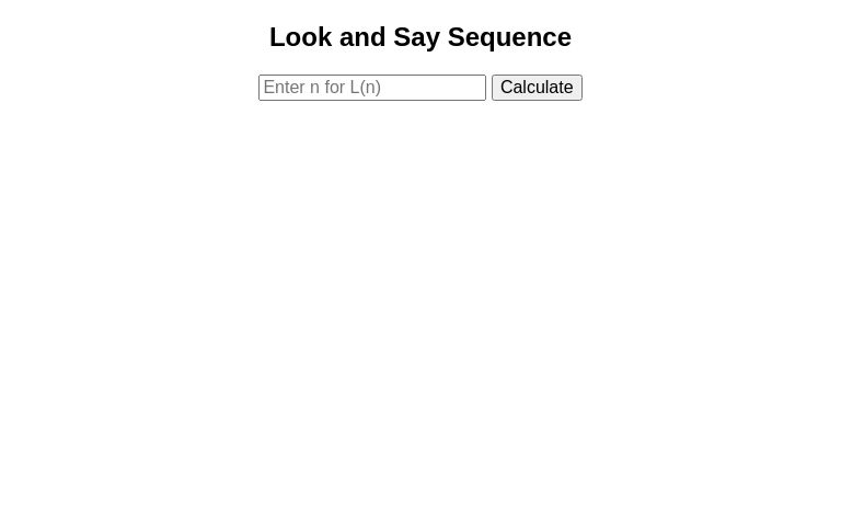 Look and Say Sequence ― Perchance Generator