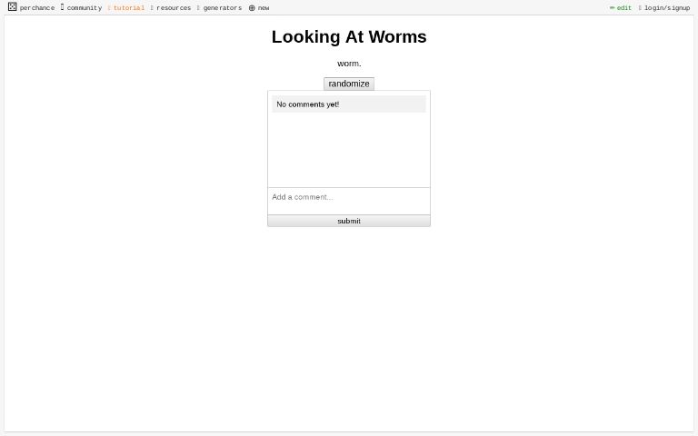 Looking At Worms ― Perchance Generator