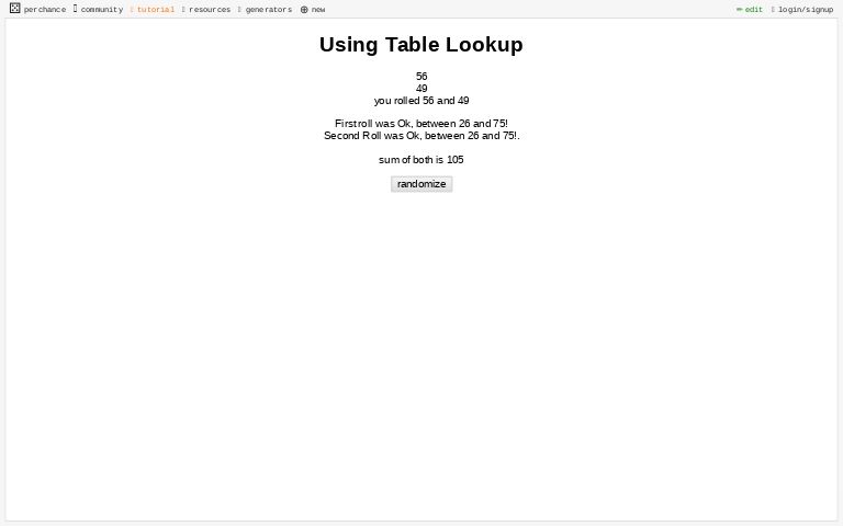 Using Table Lookup ― Perchance Generator