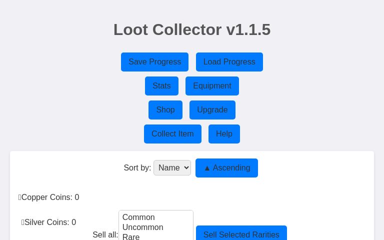 Loot Collector v1.1.5 ― Perchance Generator