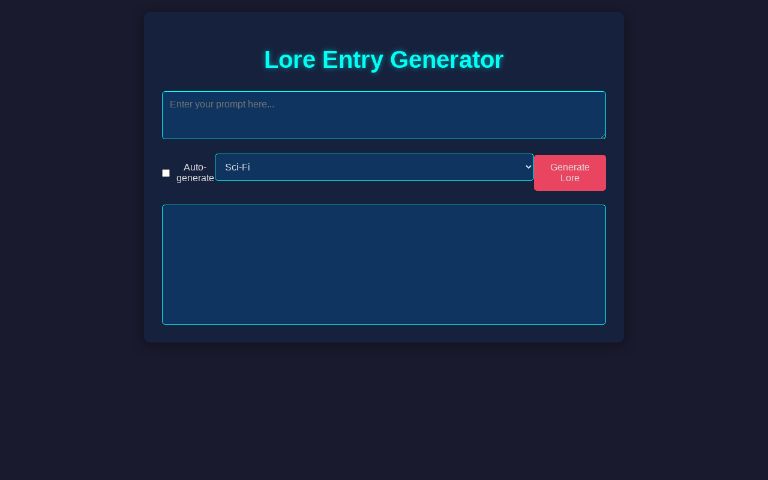 Lore Entry Generator
