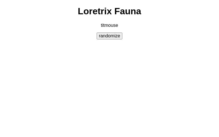 Loretrix Fauna ― Perchance Generator