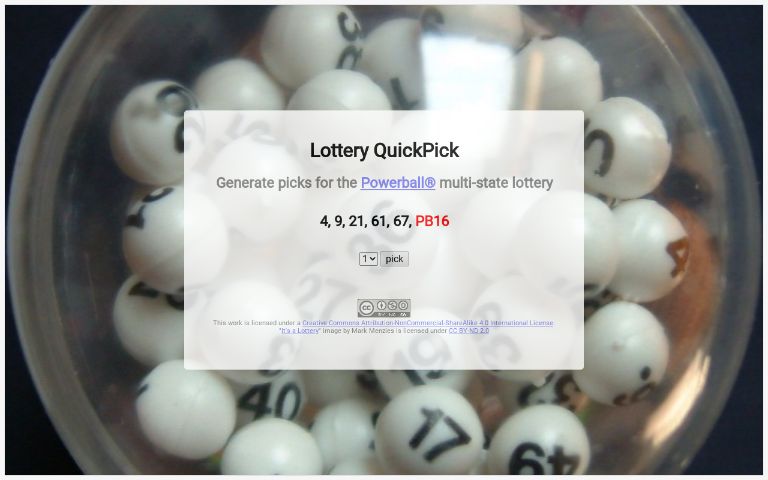 Lottery QuickPick ― Perchance Generator