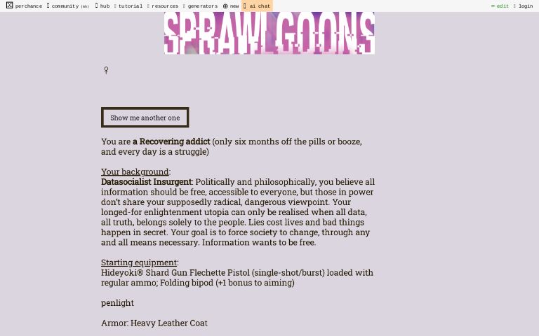 A Random Sprawl Goon ― Perchance Generator