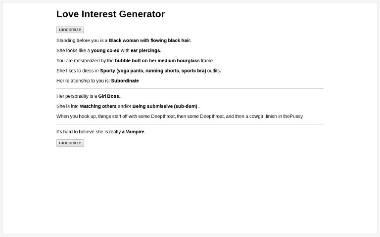 Love Interest Generator