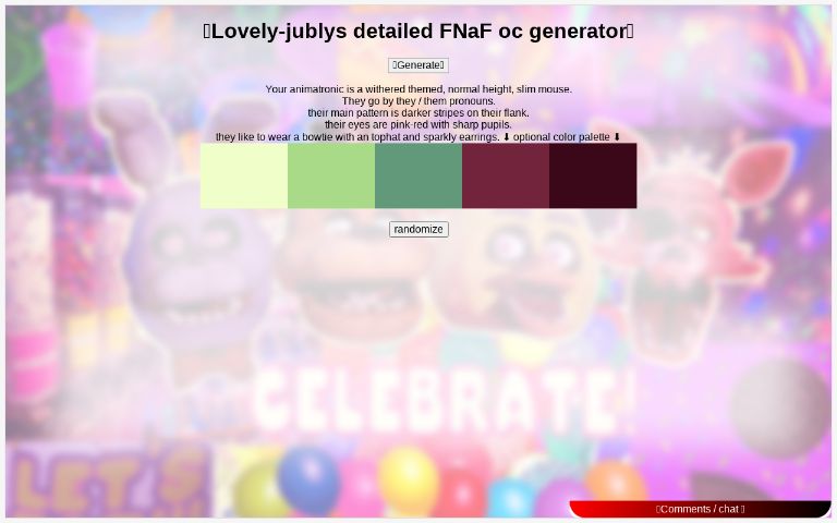 Lovely-jublys detailed FNaF oc generator