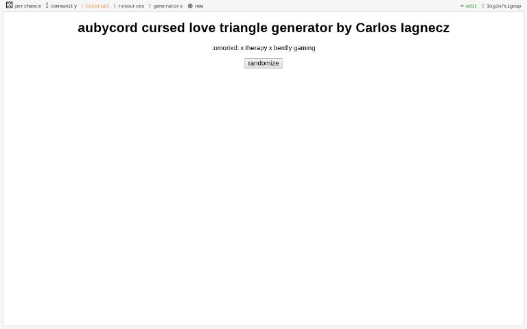 aubycord cursed love triangle generator by Carlos Iagnecz