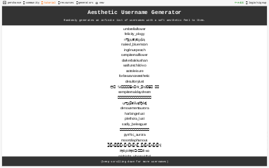 Aesthetic Username Generator