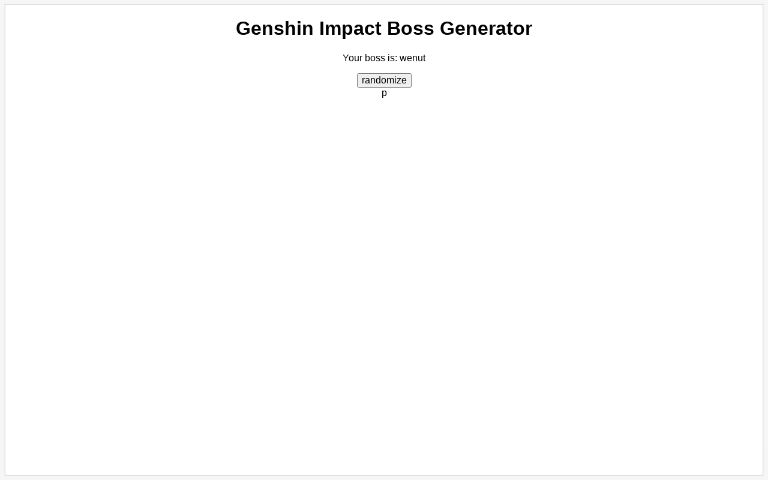 Genshin Impact Boss Generator