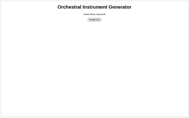 Orchestral Instrument Generator
