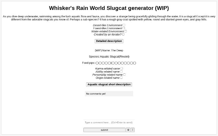 Whisker's Rain World Slugcat generator (WIP)