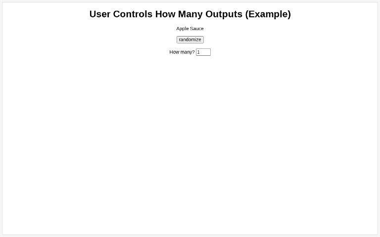 User Controls How Many Outputs (Example) ― Perchance Generator