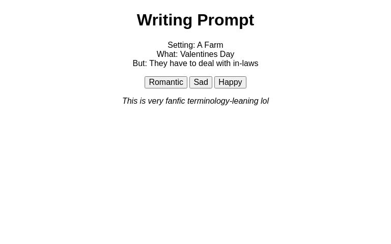 Writing Prompt ― Perchance Generator