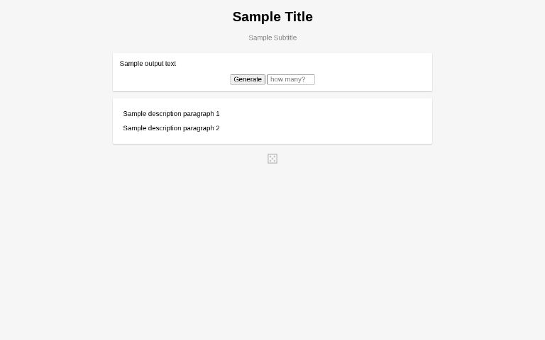 Sample Title ― Perchance Generator