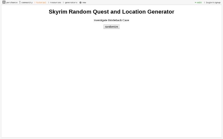Skyrim Random Quest and Location Generator
