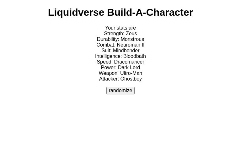 Liquidverse Build-A-Character ― Perchance Generator