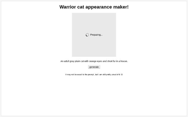 Warrior cat appearance maker! ― Perchance Generator