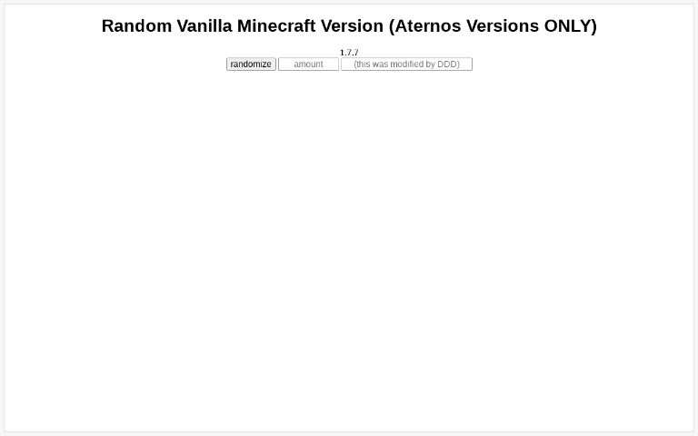 Random Vanilla Minecraft Version (Aternos Versions ONLY) ― Perchance Generator