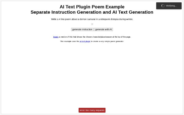 AI Text Plugin Poem ExampleSeparate Instruction Generation and AI Text ...