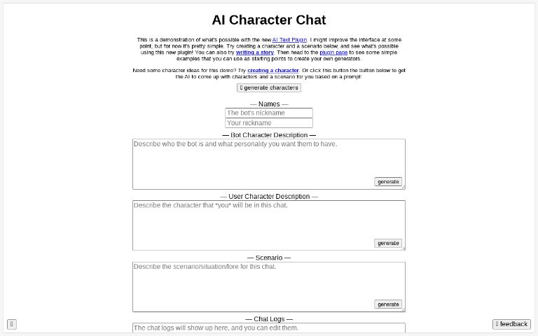 AI Character Chat (free, no sign-up, unlimited)