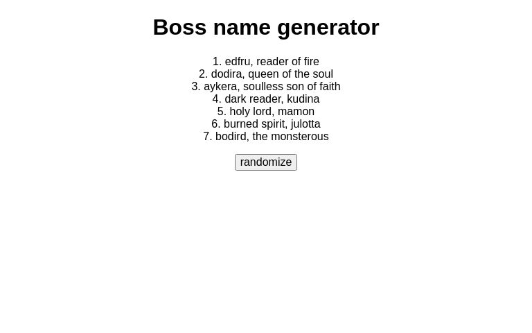 Boss name generator