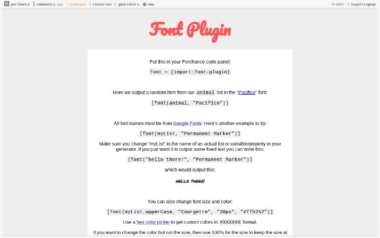 Font Plugin