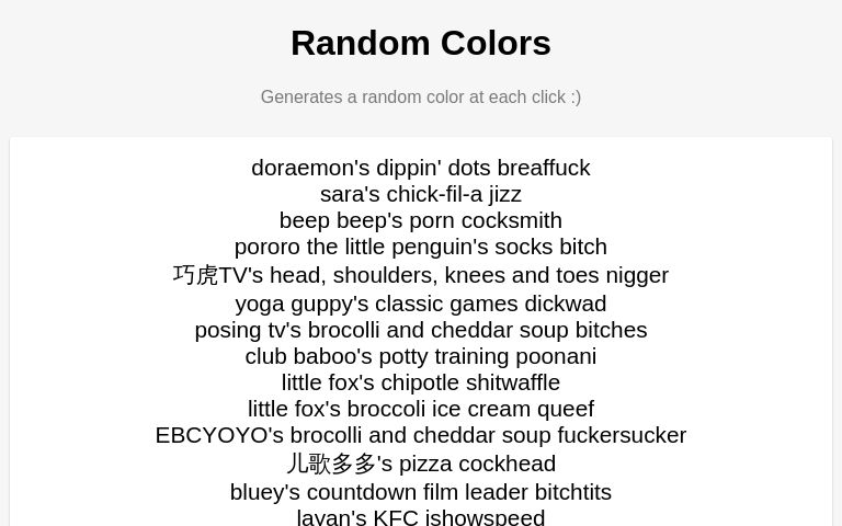 Random Colors ― Perchance Generator