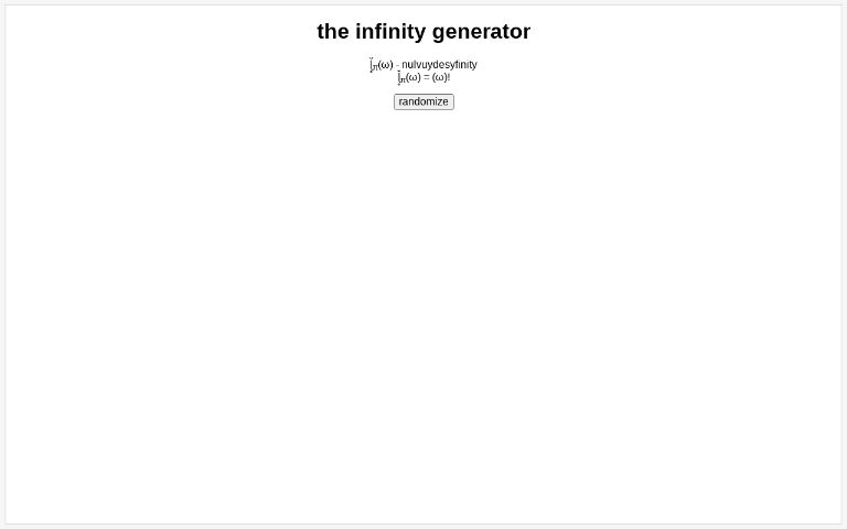the infinity generator