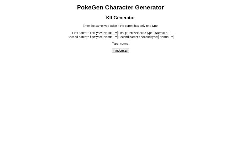 PokeGen Character Generator
