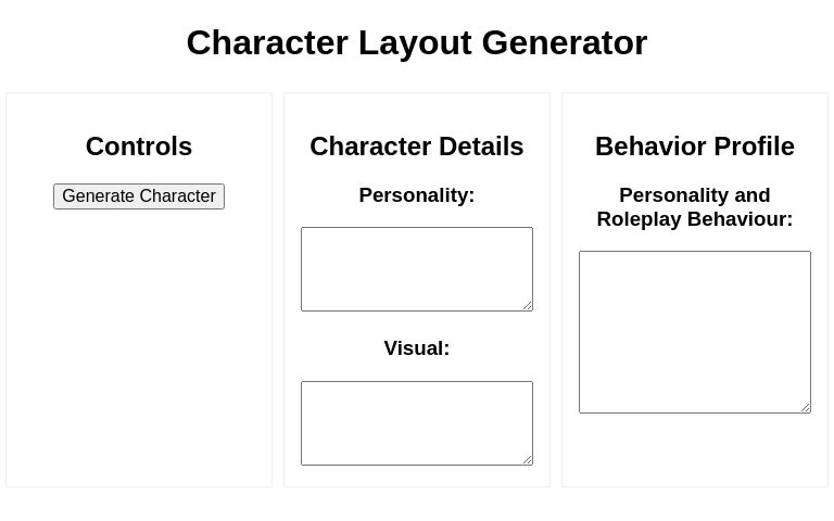 Character Layout Generator