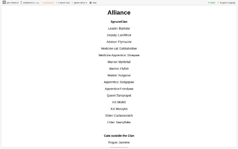 Alliance ― Perchance Generator