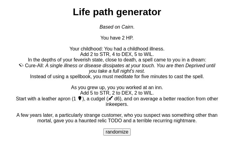 Life path generator