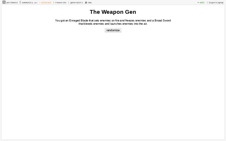 The Weapon Gen ― Perchance Generator