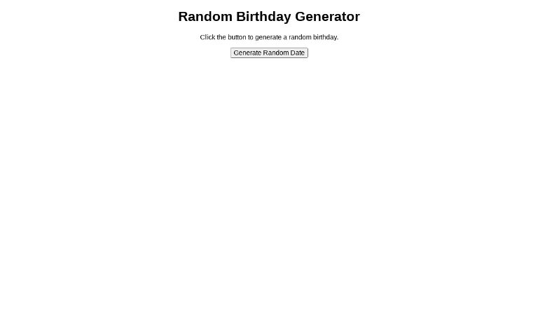Random Birthday Generator