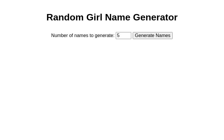 Random Girl Name Generator