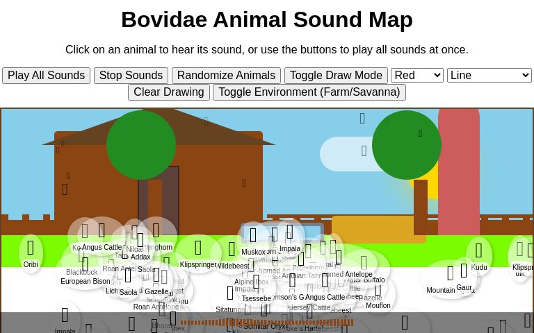 Bovidae Animal Sound Map ― Perchance Generator