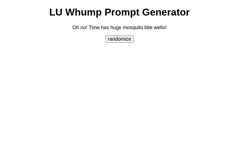 LU Whump Prompt Generator